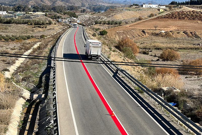 ¿Qué significa la línea roja continua en las carreteras españolas?
